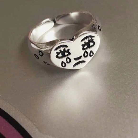 Urban Outfitters | Jewelry | Unique 925 Silver Face Tears Of Love Sad ...